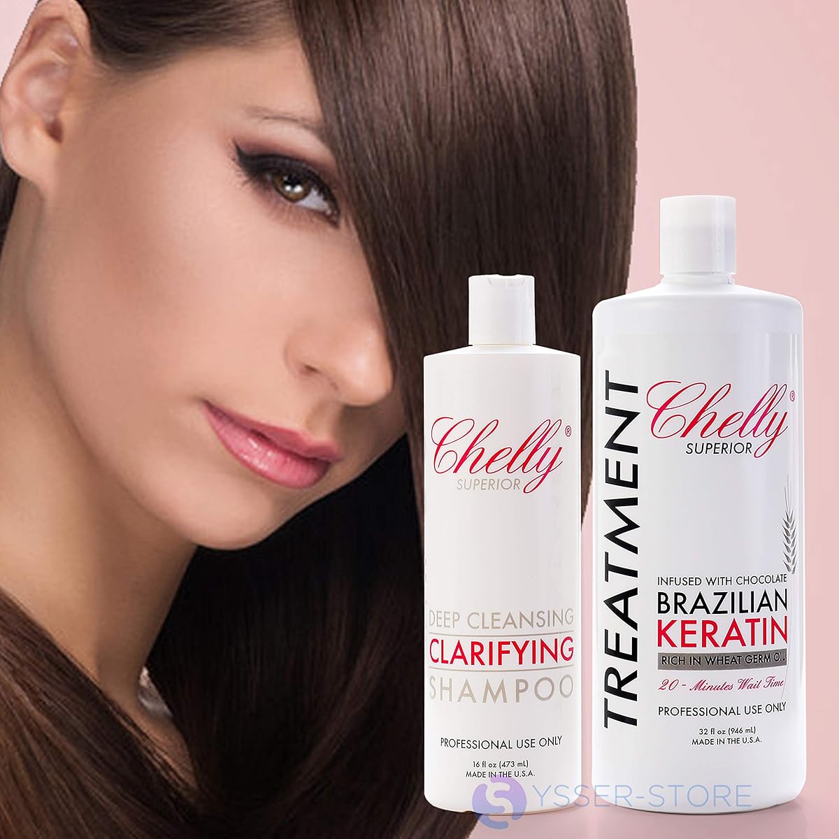 Chelly Brazilian Keratin Treatment Chocolate & Clarifying Shampoo Combo ...